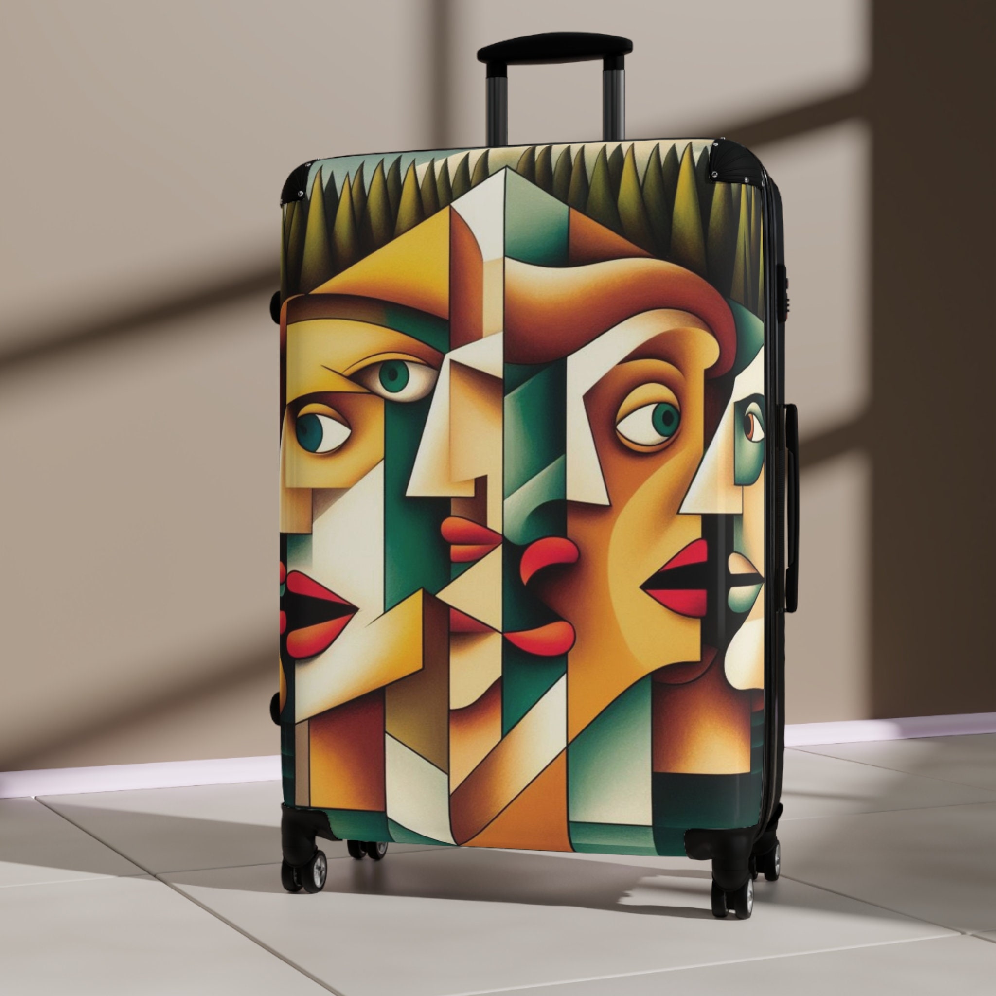 Cubism Style Stylish Travel Box Suitcase With Wheels - Etsy