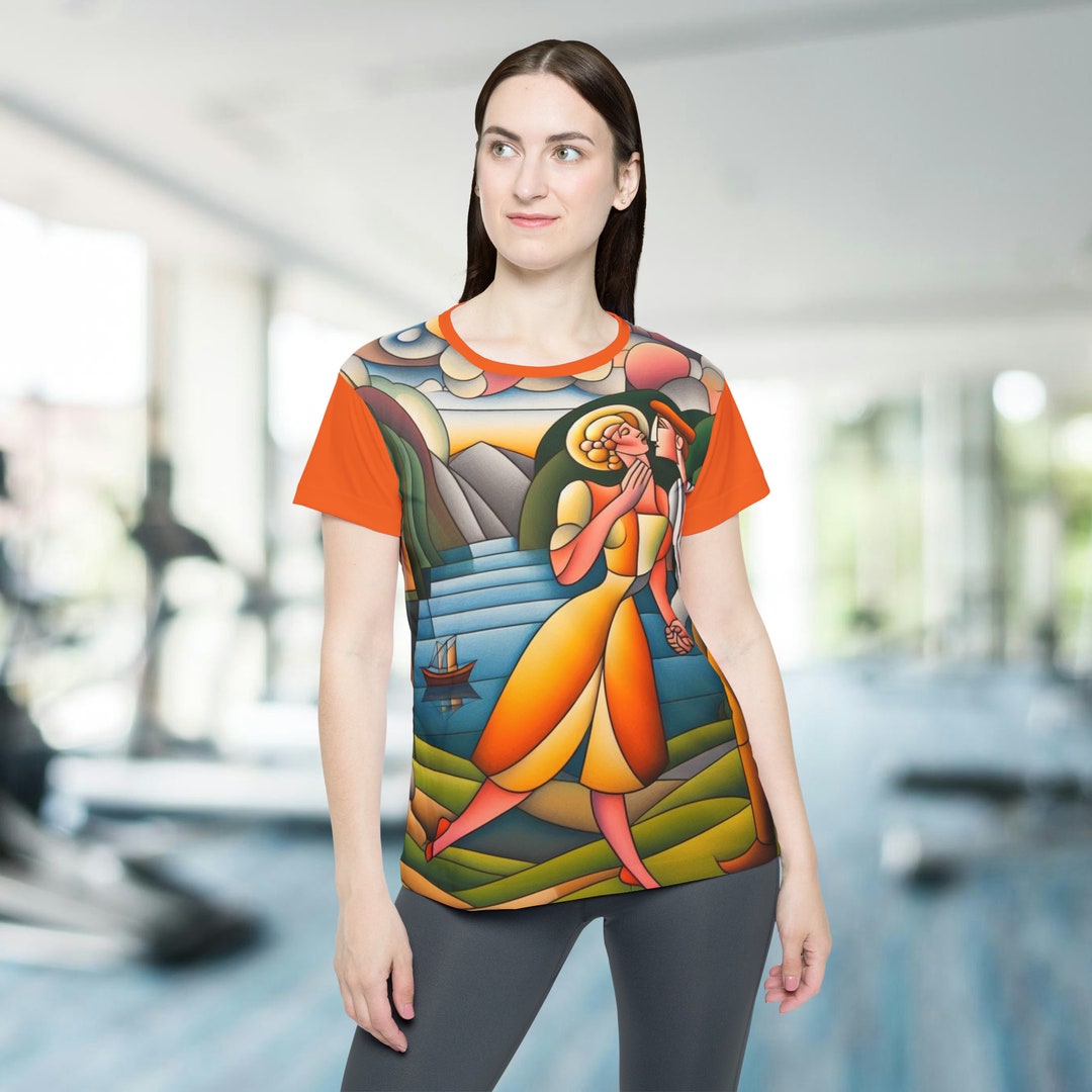 Gym Clothing, Cubism Style, Athletics, Running, Sports T-shirt Women's ...