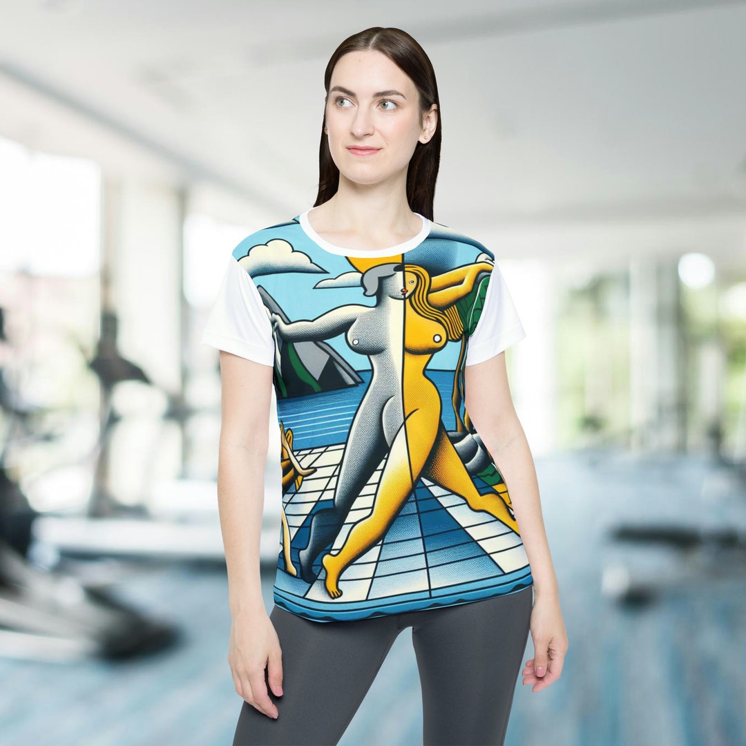 Gym Clothing, Cubism Style, Athletics, Running, Sports T-shirt Women's ...
