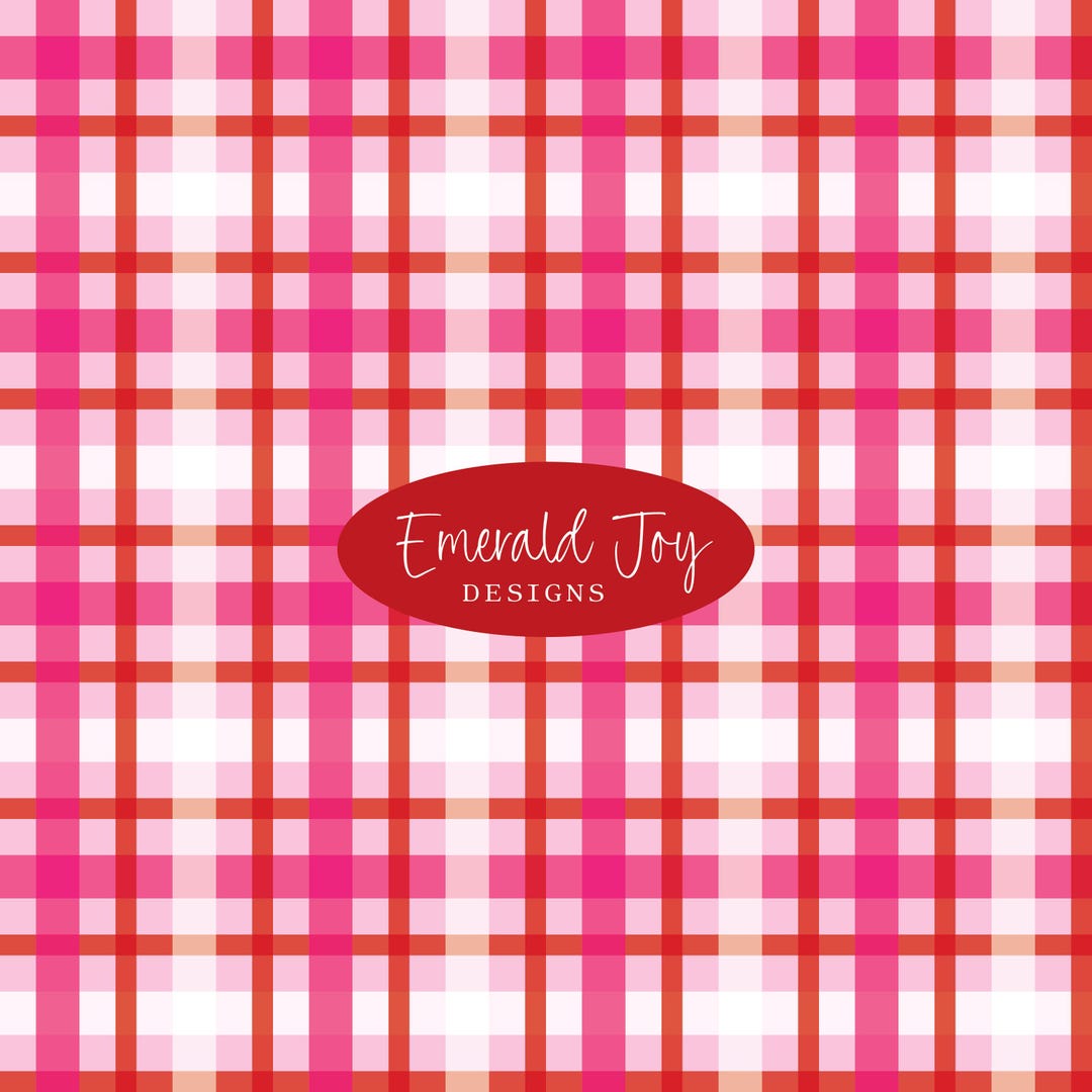Pink and Red Plaid Seamless Repeat Pattern, Preppy Valentines Day ...