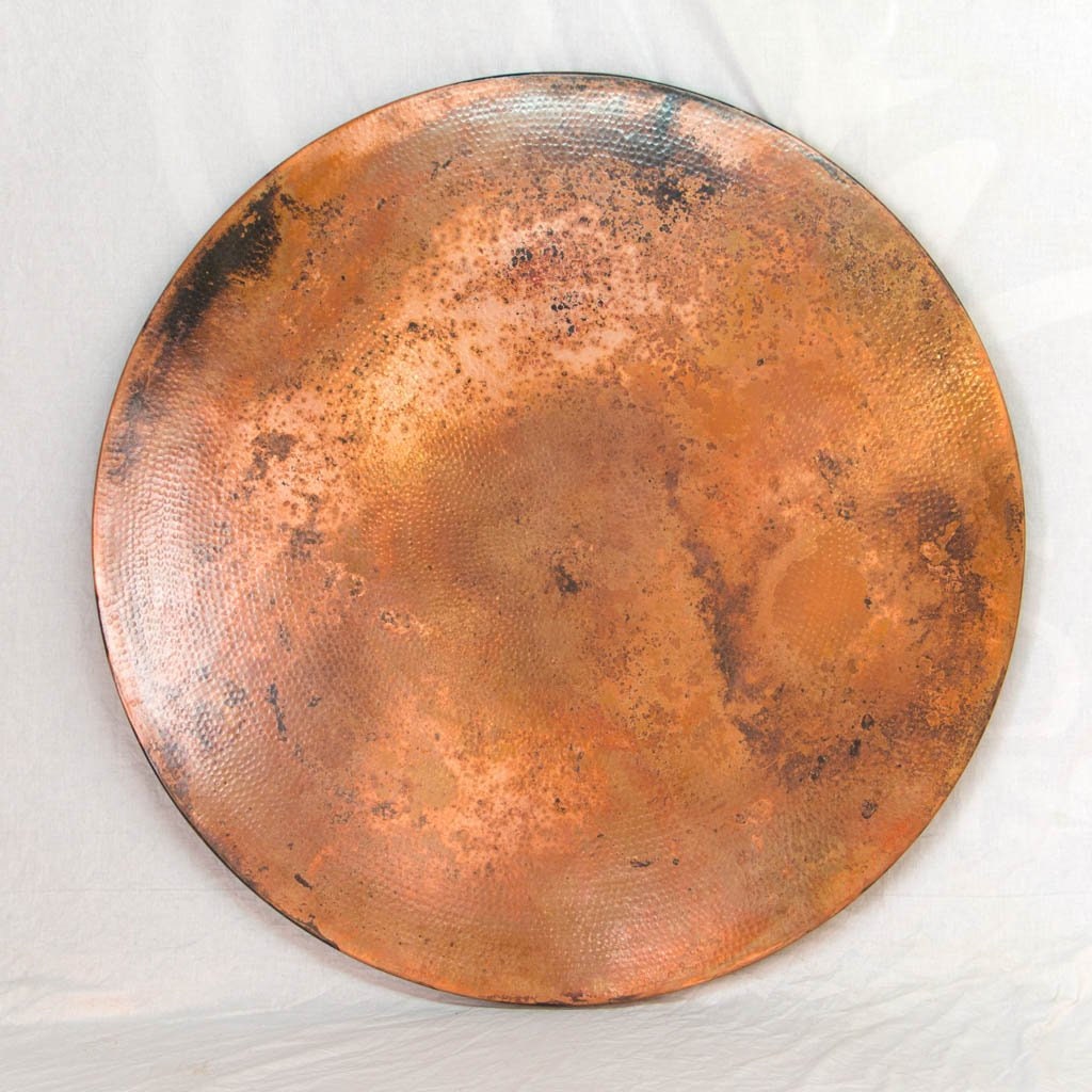 24" Hammered Copper Round Tabletop - Natural W/ Spots - Etsy
