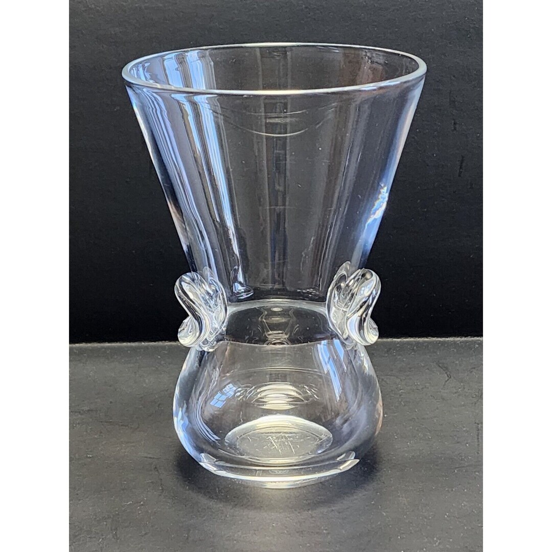 Vintage Steuben Signet Clear Crystal Glass Vase Signed 6 in - Etsy