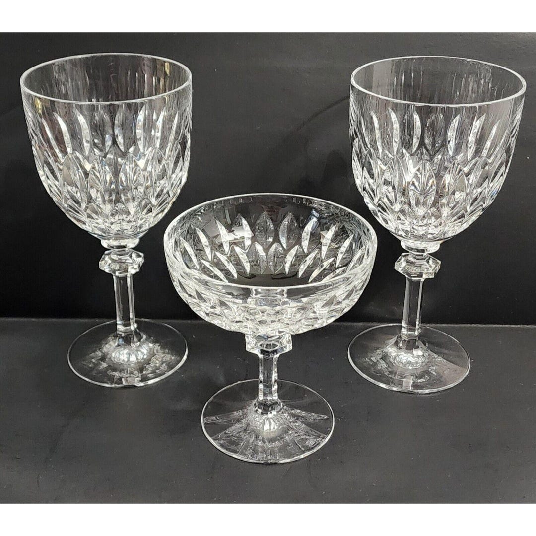 2 Gorham Cut Crystal Glass Althea Goblets 1 Champagne Bar Dinner Drinks ...