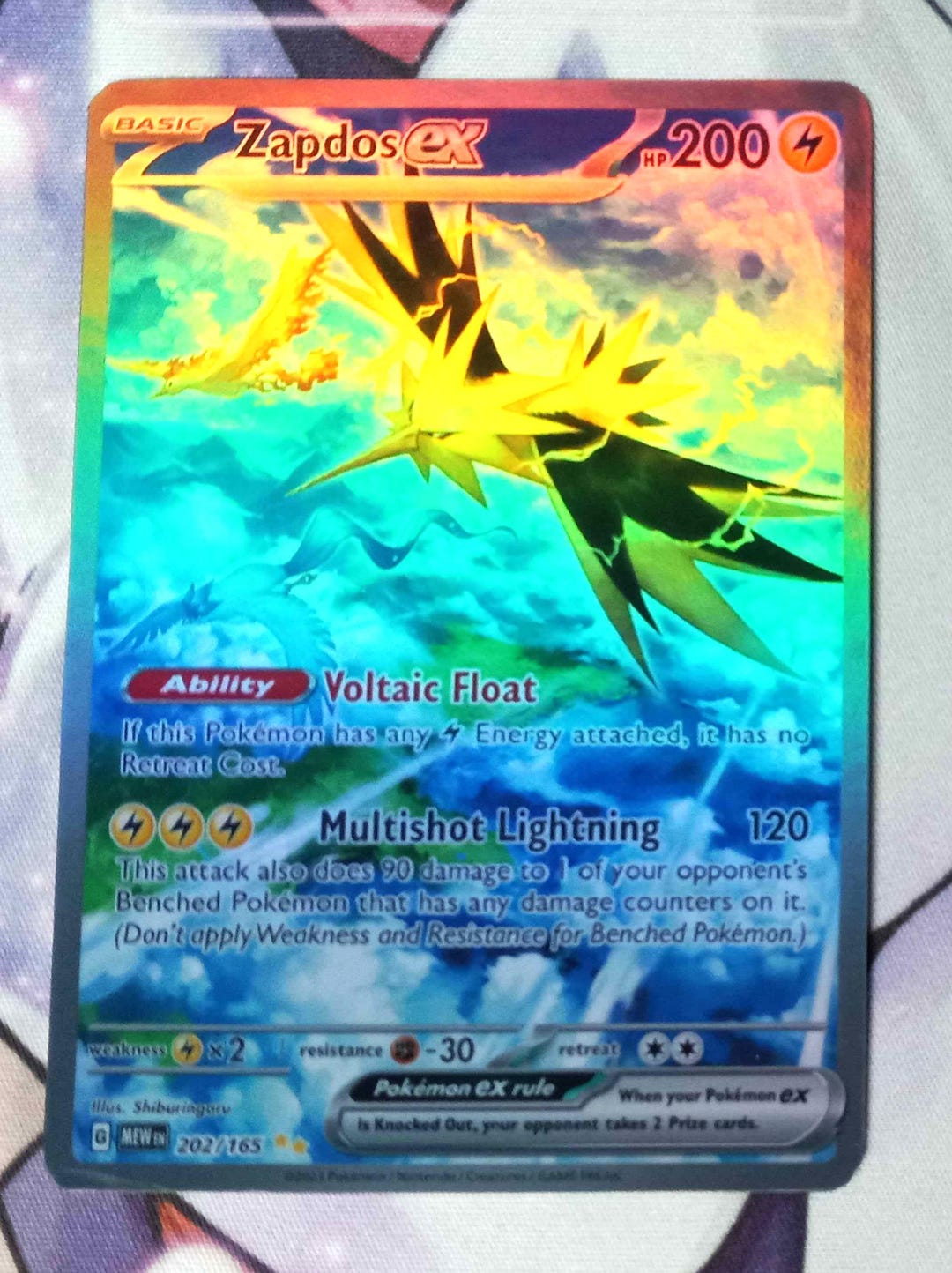 Zapdos EX 202/165 Scarlet & Violet Proxy Pokemon TCG - Etsy