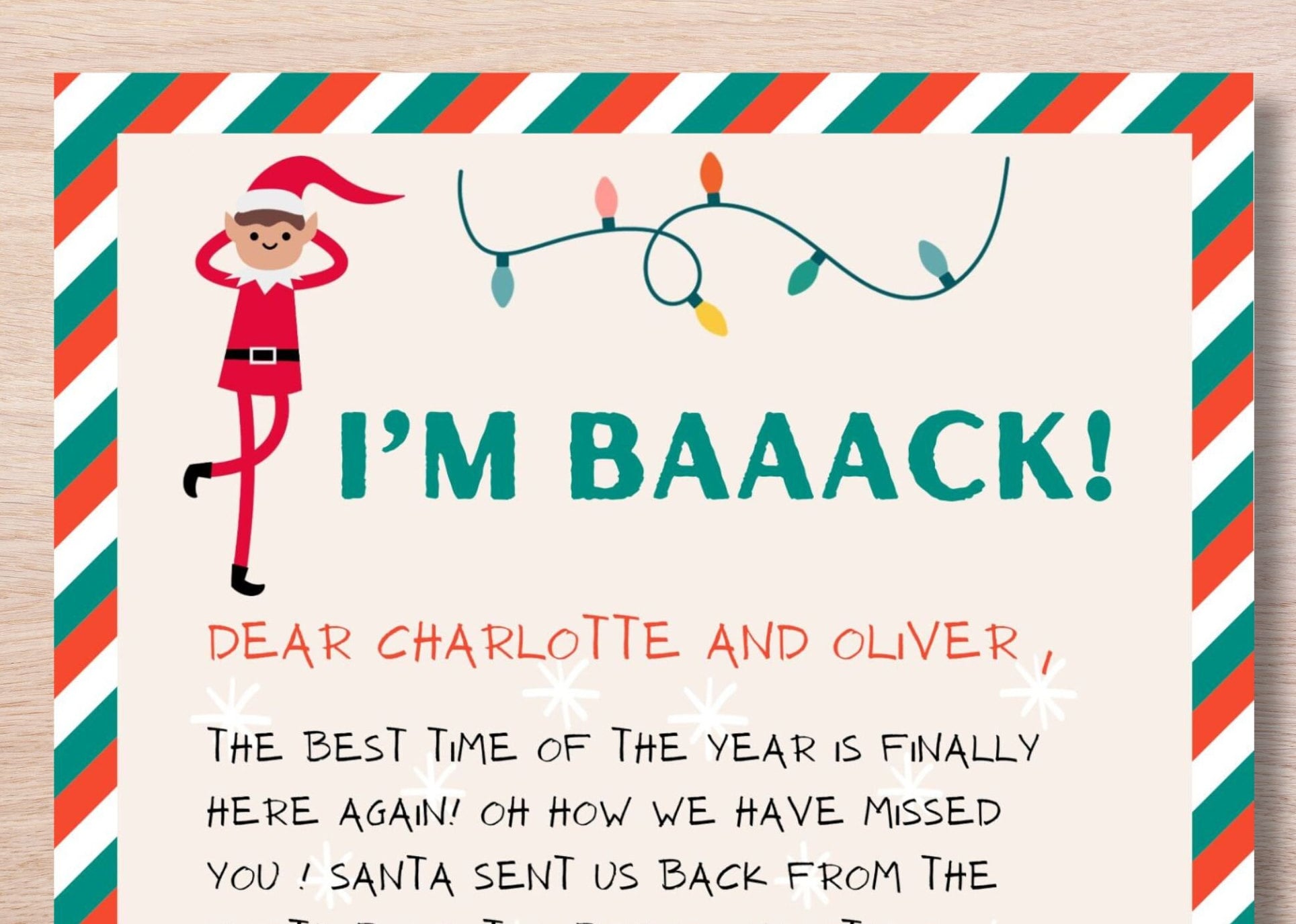 Elf bearbeitbare Vorlage Brief bearbeitbar Elf Ankunft Buchstabe ...