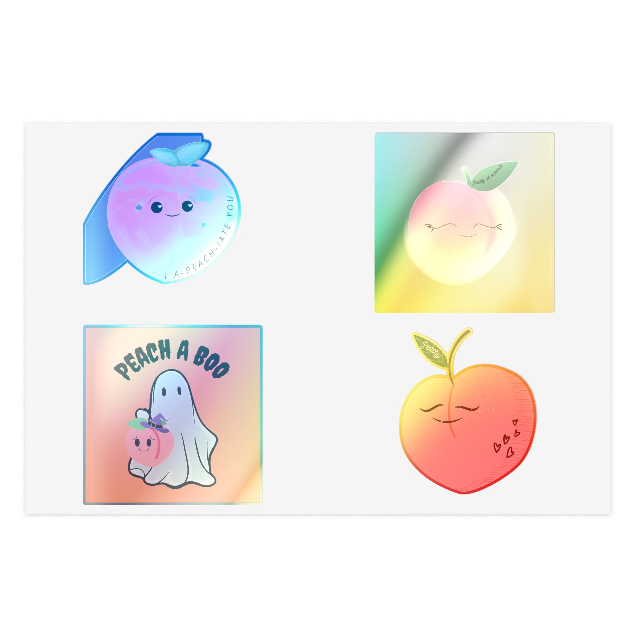 Cute Peach Sticker Sheets, "peachy", " I Apeach-iate You" "pretty as a ...