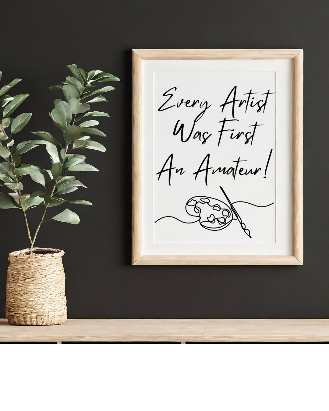 Line Art Quote Inspirational Digital Art Print, Art Lover Gift ...