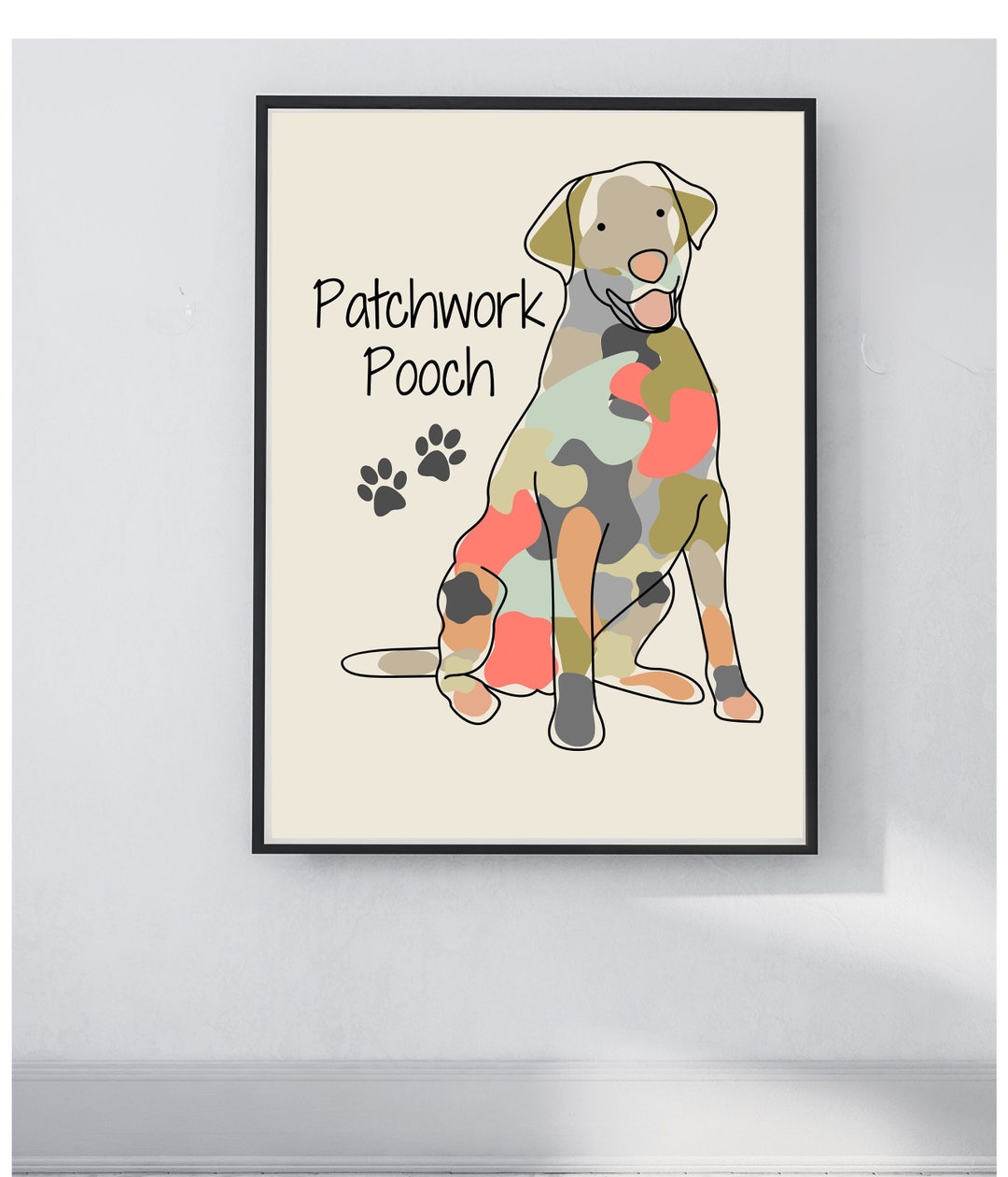 Labrador Inspired Patchwork Dog Digital Printable, Patchwork Instant ...