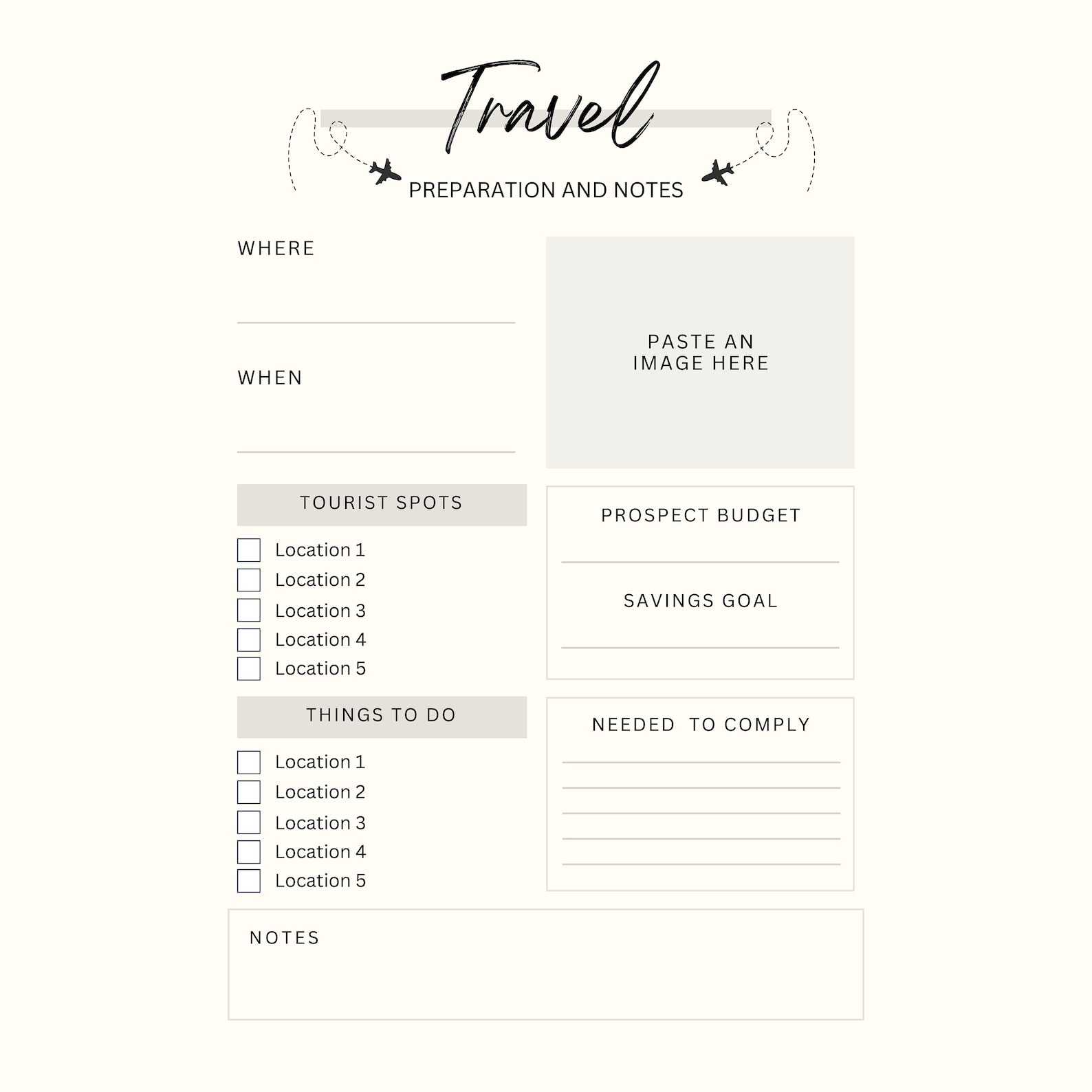 Bucket List Digital Simple Printable Planner, Travel Bucket List, Book ...