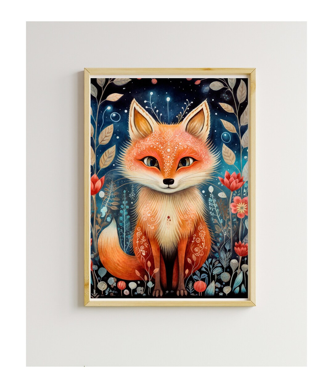 Fox Printable Abstract Modern ,wall Decor, Nursery Wall Decor Print ...