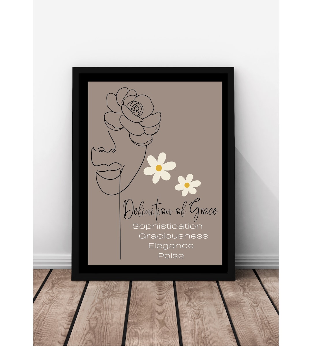 Line Art Face Graceful Elegance Definition Digital Print, Modern ...