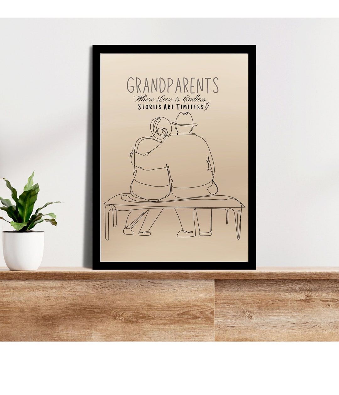 Grandparent Inspirational Digital Wall Art, Where Love is Endless ...