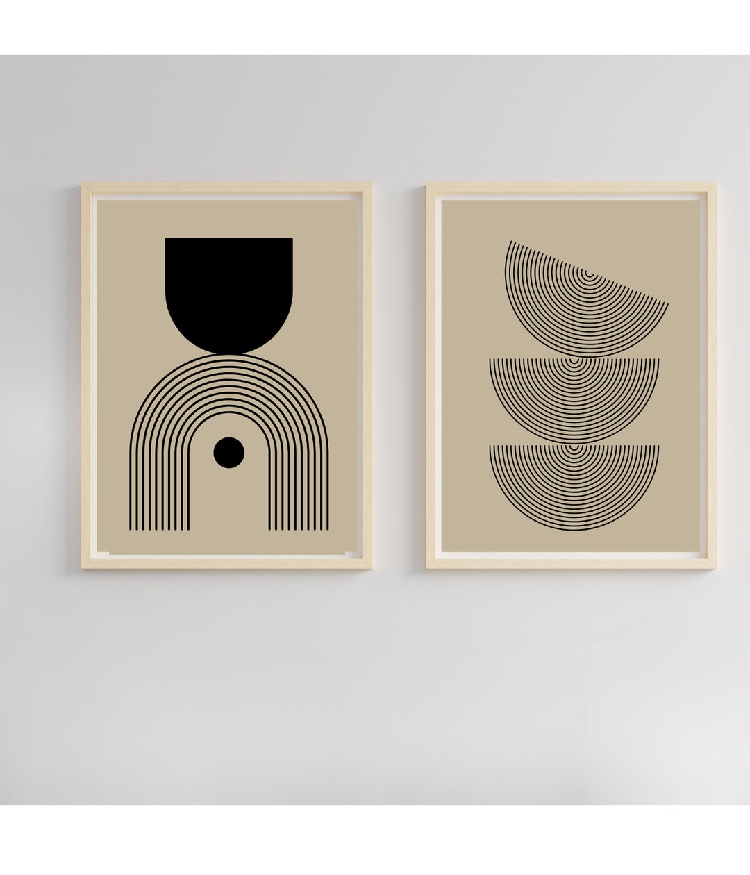 Black and Beige Abstract, Geometric Shape Printable Wall Art Decor ...