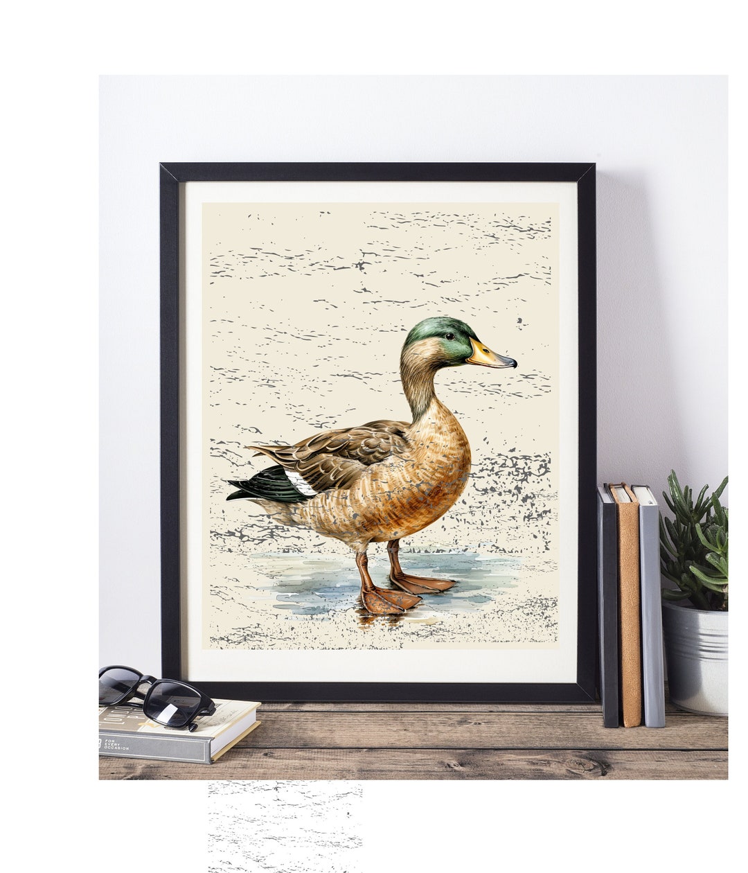 Mallard Duck Digital Wall Print, Waterfowl Art, Nature Decor ...