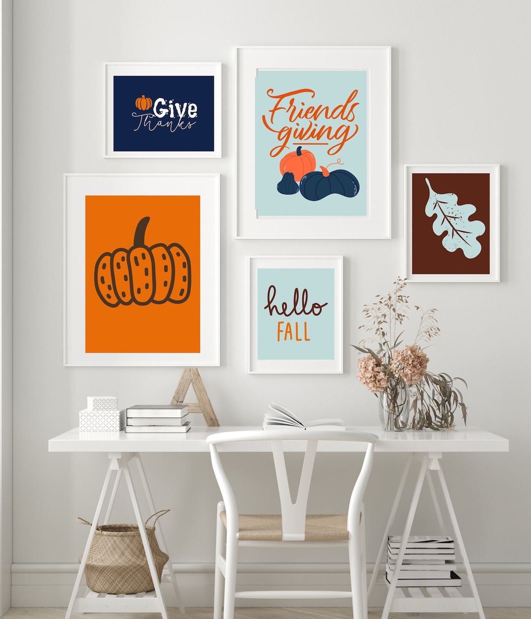 Fall 5 Print Digital Printable Wall Art, Fall Decor Seasonal Printable ...