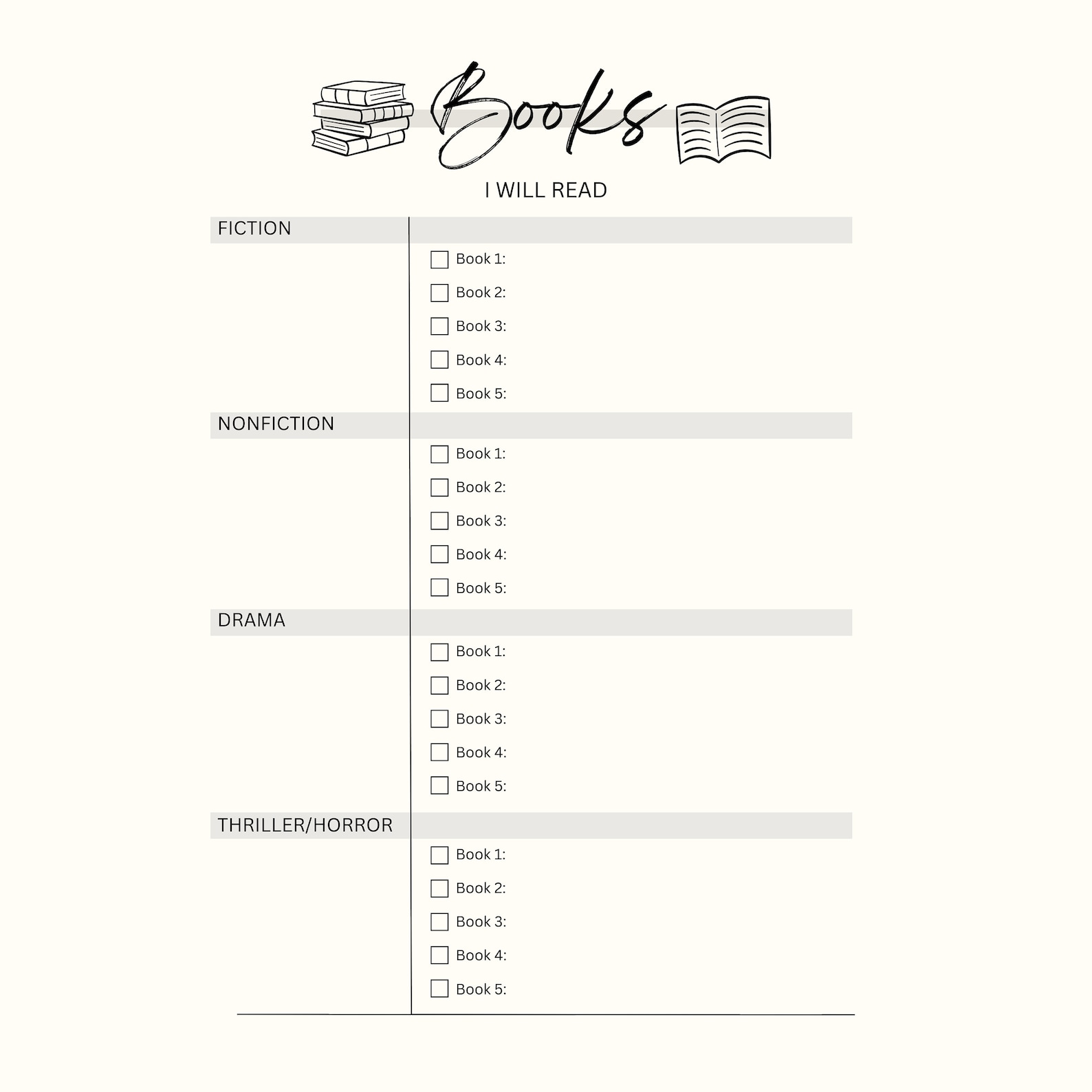 Bucket List Digital Simple Printable Planner, Travel Bucket List, Book ...