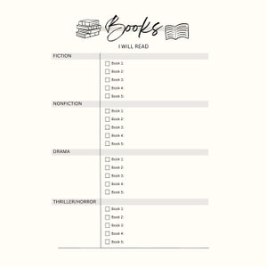 Bucket List Digital Simple Printable Planner, Travel Bucket List, Book ...