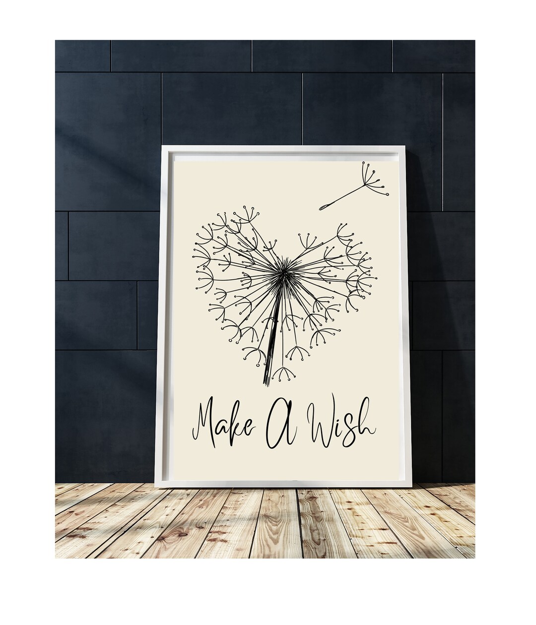 Dandelion Make a Wish Digital Wall Print, Printable Dandelion Art ...
