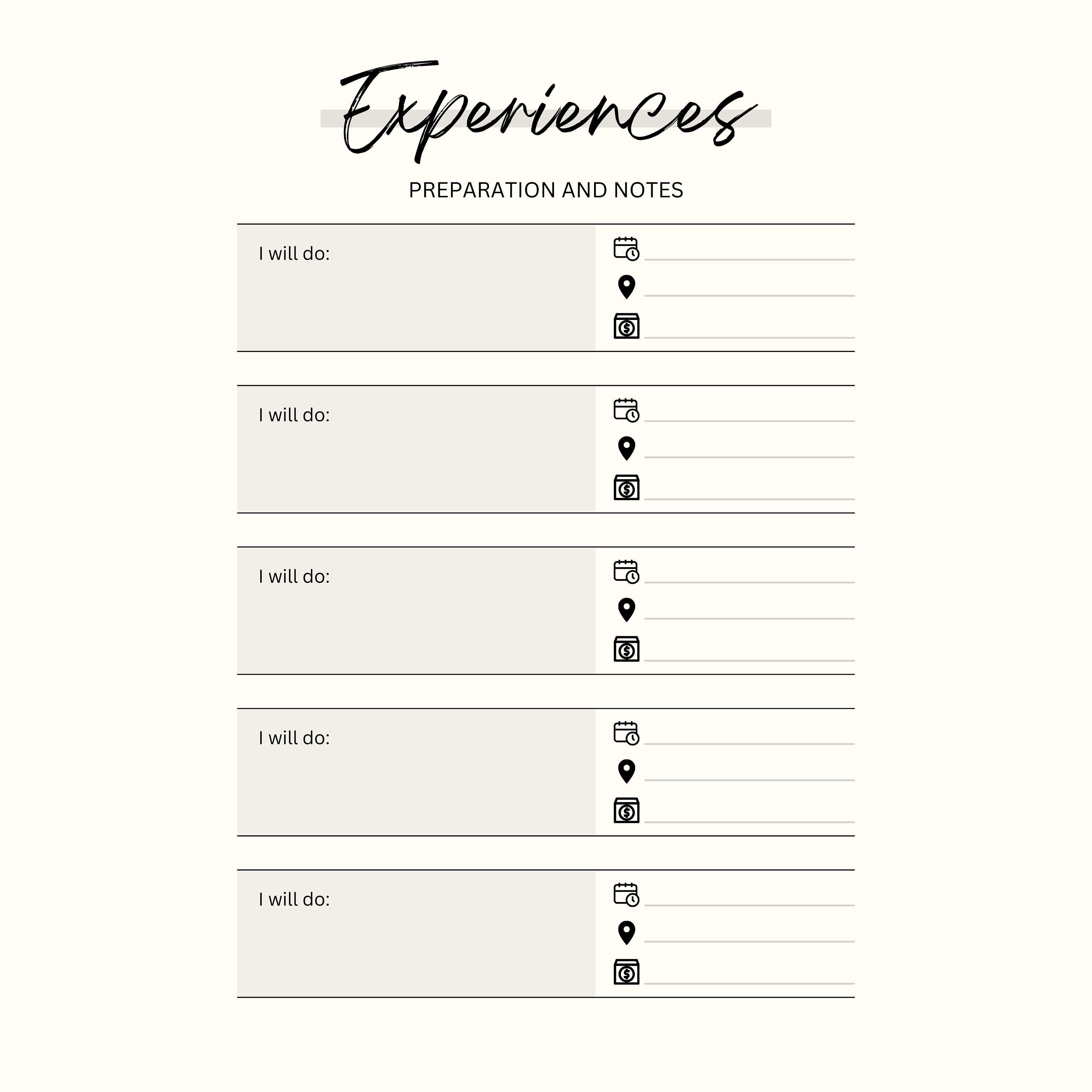 Bucket List Digital Simple Printable Planner, Travel Bucket List, Book ...