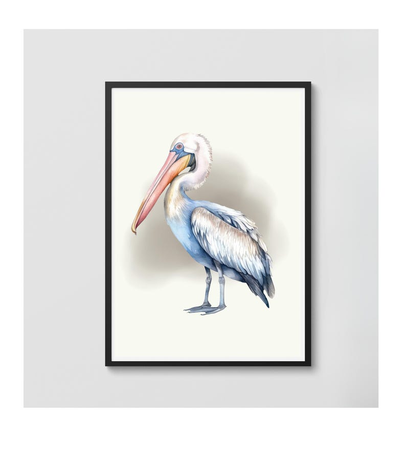 Pelican Art Digital Wall Print,coastal Wall Decor, Nautical Wildlife ...