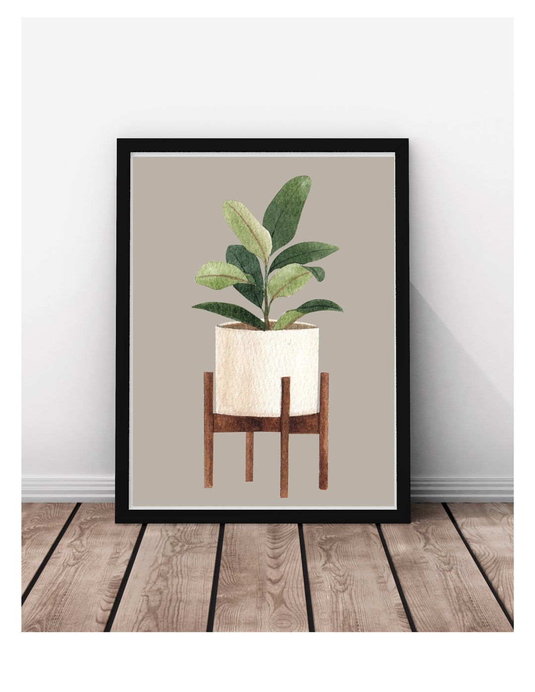 Botanical Modern House Plant Digital Wall Art Decor, Printable Wall Art ...