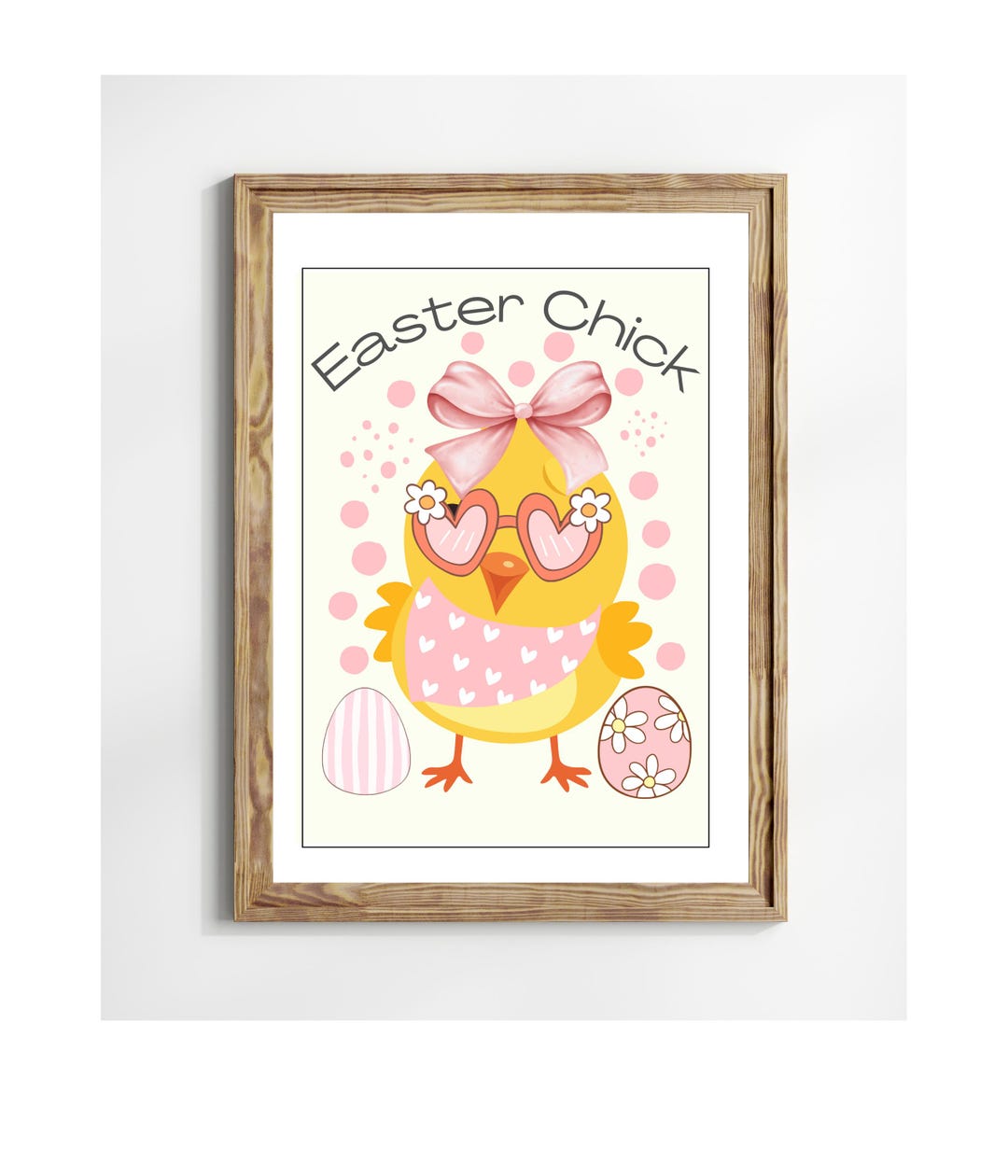 Cute Easter Chick, Pink and Yellow Digital Download, Kawaii Spring Art ...