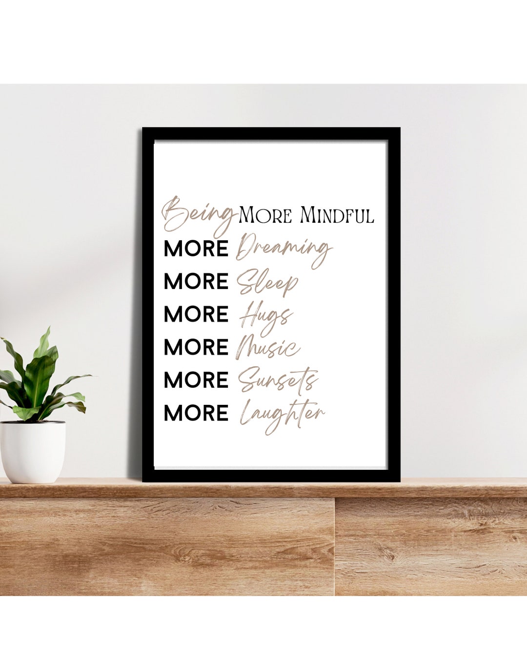 Mindfulness Digital Wall Art Quote, Printable Inspirational Art ...