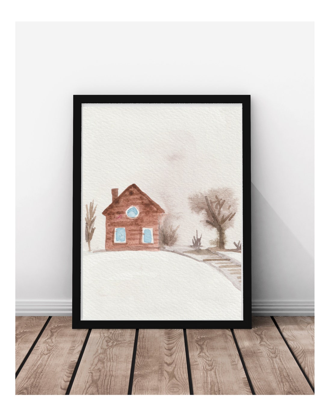 Farmhouse Watercolor Art, Rustic Home Digital Download,cottage Wall ...