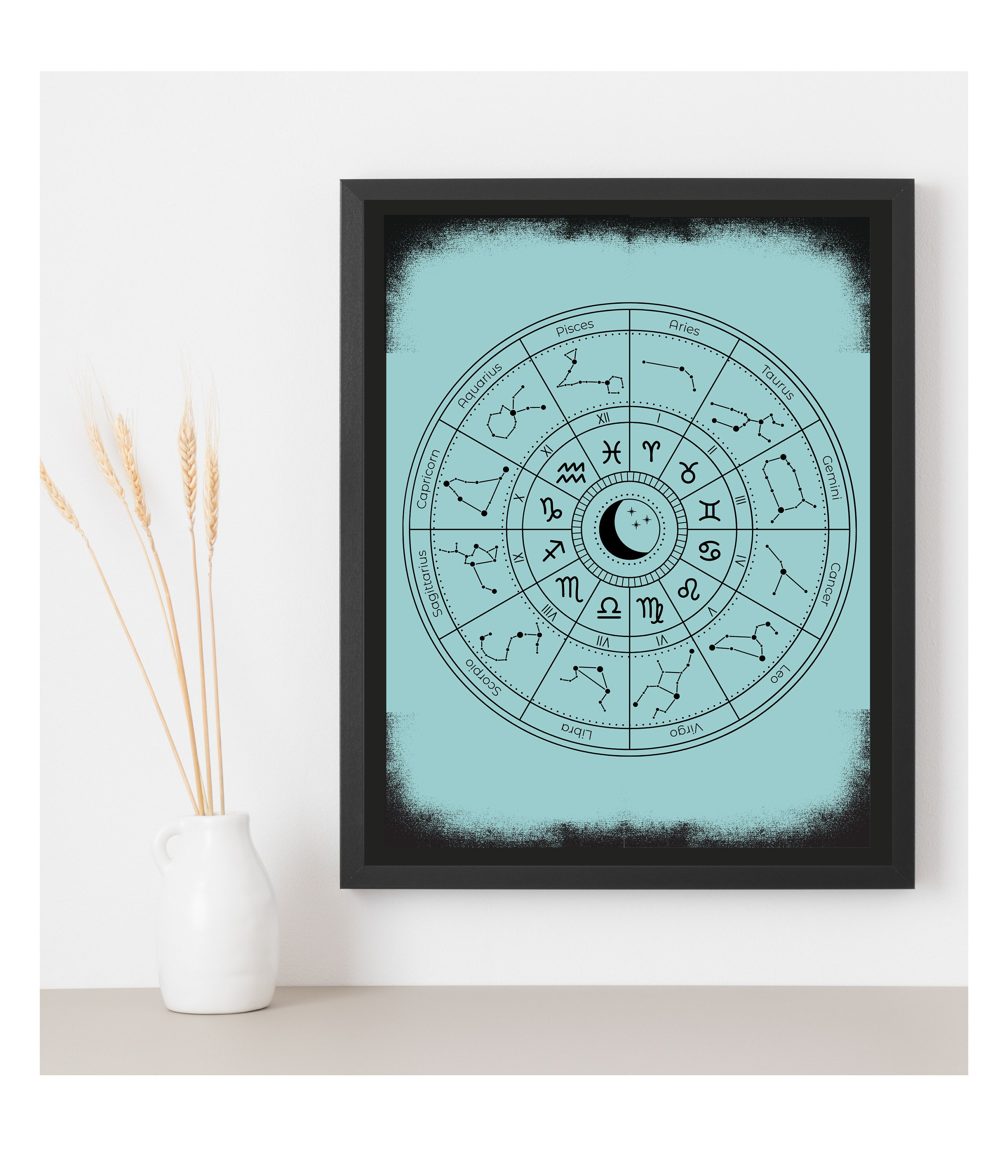 Astrology, Zodiac Chart, Printable Wall Art Zodiac Sign, Astrology ...