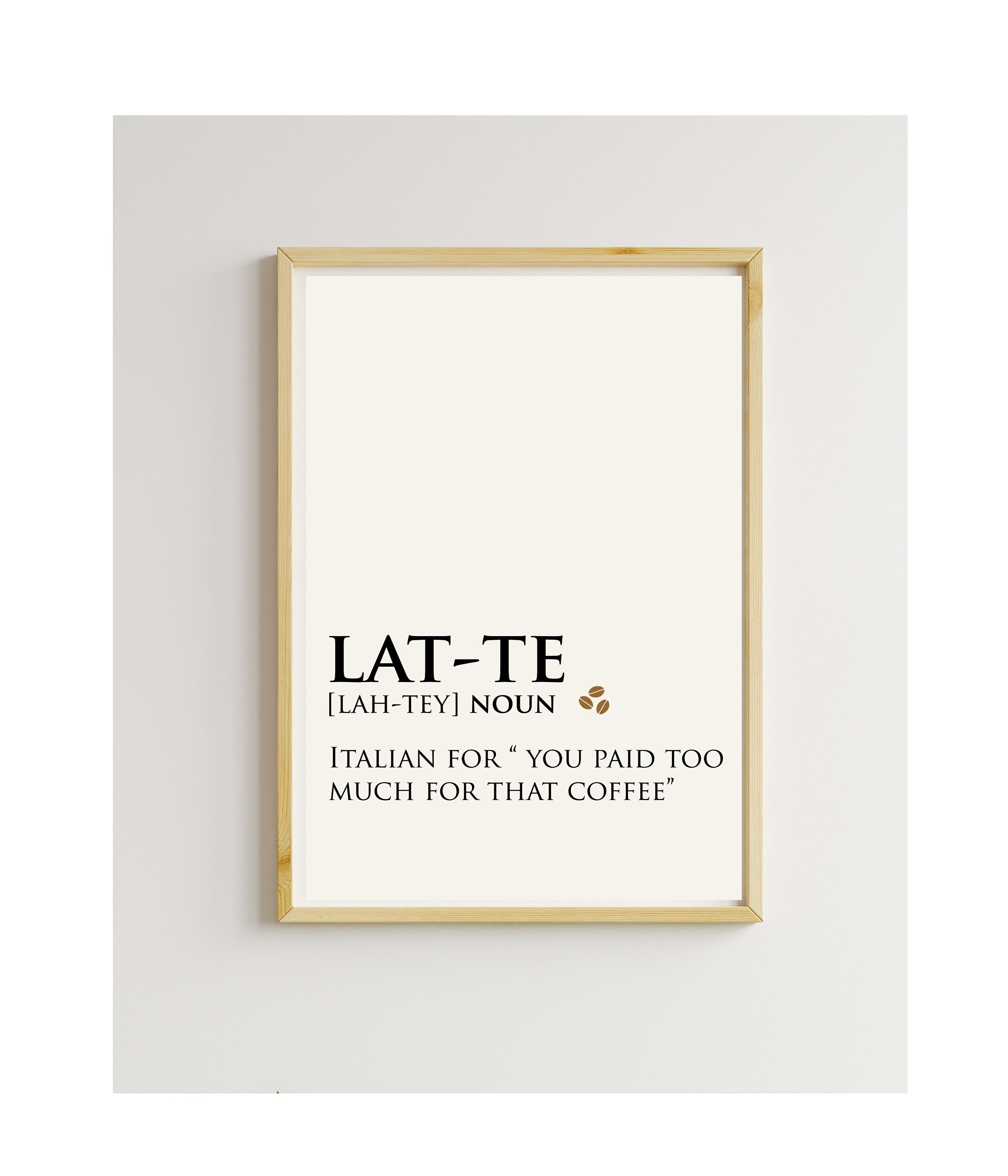Latte Definition Digital Print ,printable Funny Quote Saying, Coffee ...
