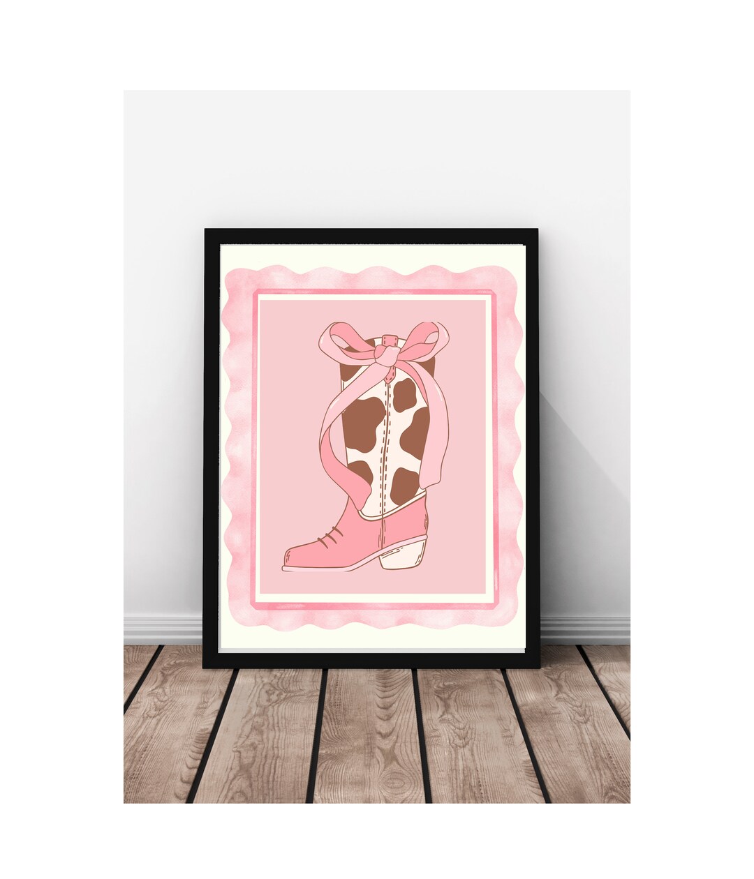 Coquette Pink Cowgirl Boot Digital Print, Pink Western Charm, Instant ...