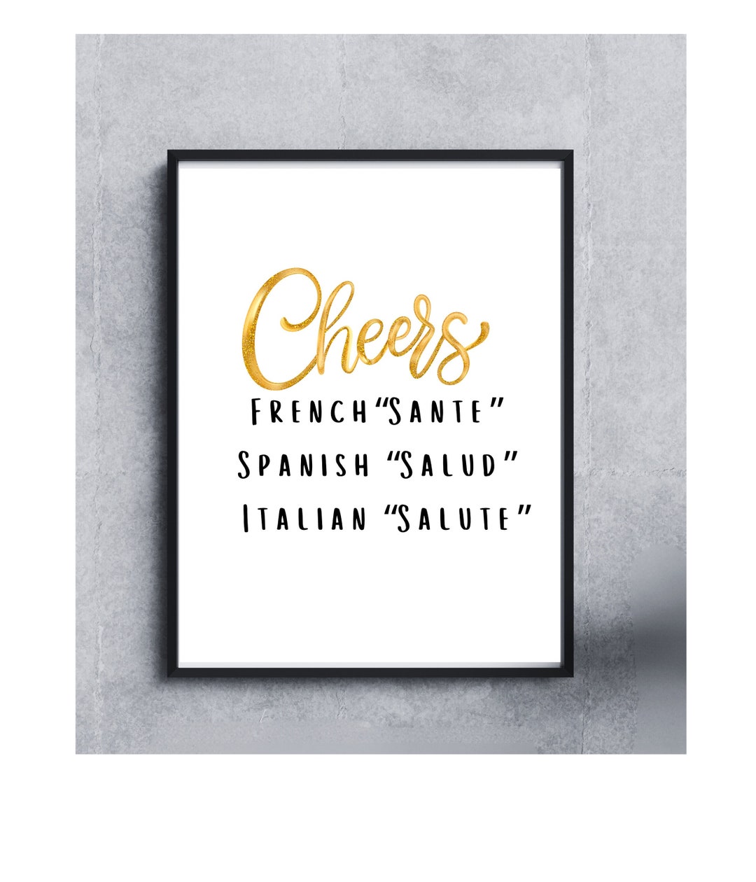 Cheers in Foreign Languages Digital Print, Printable Bar Wall Art, Alcohol Drinks, Party Cart ...