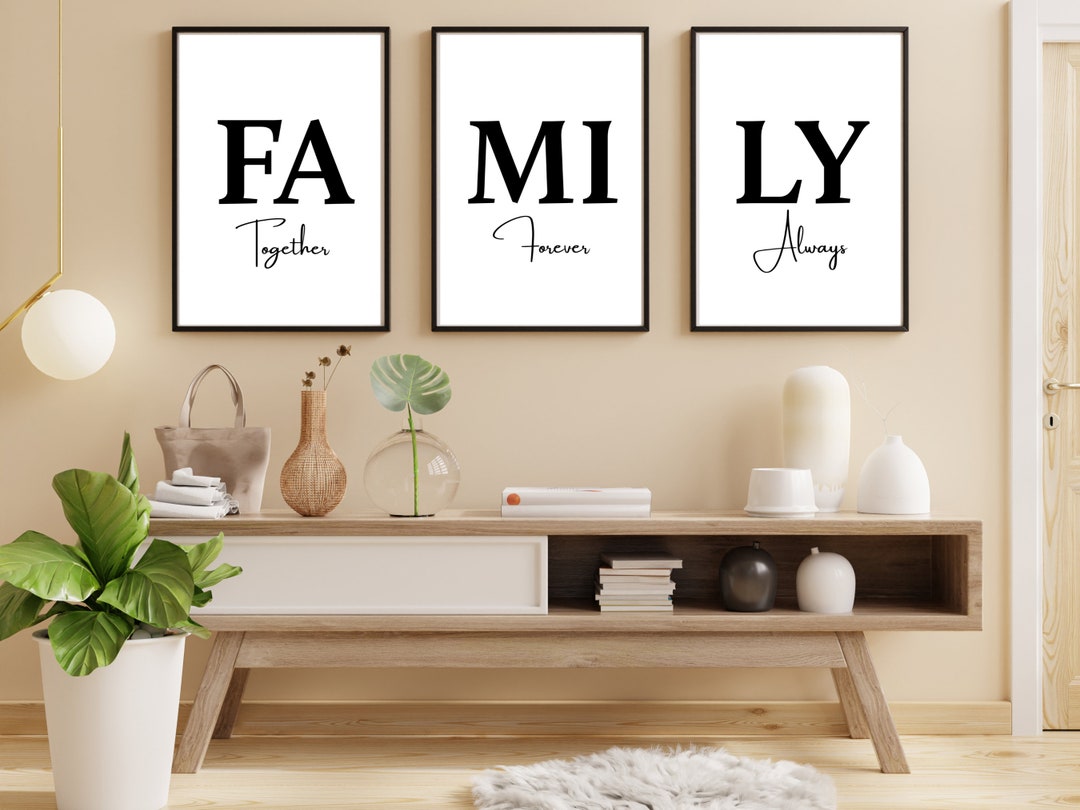 Set of 3, Family Print Download, Home Wall Decor, Family, Digital Print ...