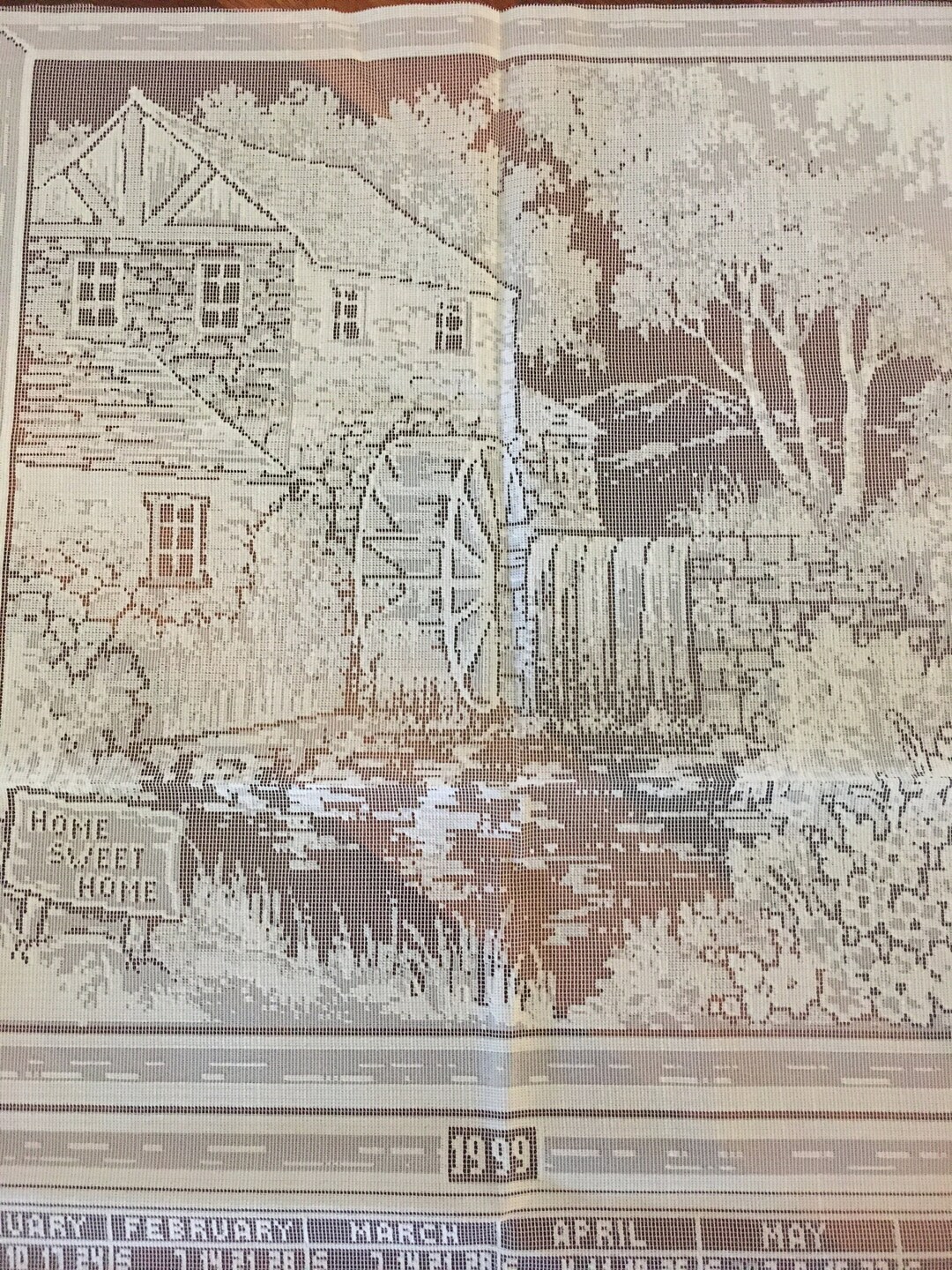Original Vintage Nottingham Lace Home Sweet Home Water Mill 1999 ...