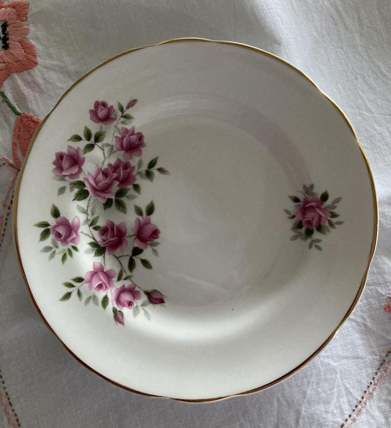 Vintage English Single Fine Bone China Roses Side/cake Plates for High ...