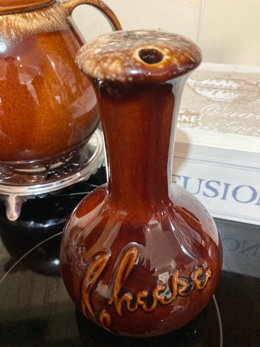 Collectable Hull Pottery Cheese Shaker With Drip Glaze From the 1980's ...