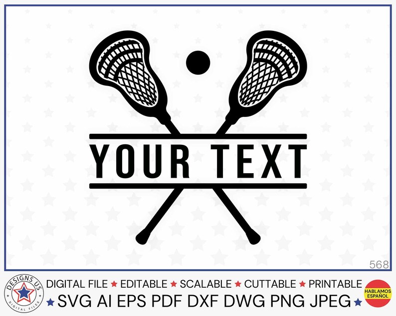 LACROSSE Split Name MONOGRAM Svg Lacrosse Mom Crossed Bats Name Frame ...