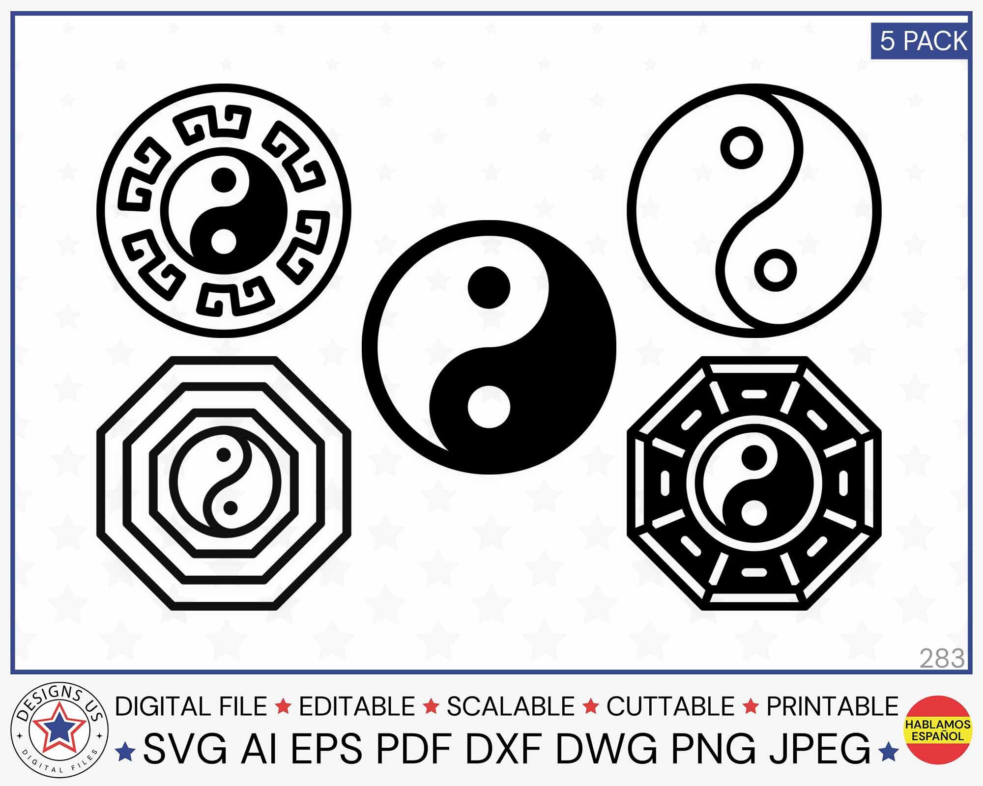 YIN YANG Bundle Symbol SVG Yin Yang Layered Vector Yin Yang Png Chinese ...