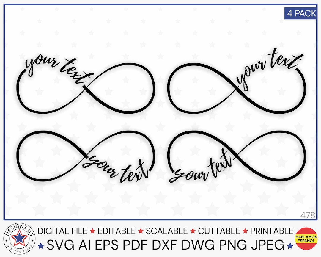 4 INFINITY Sign MONOGRAM SVG Infinity Svg Infinity Symbol Svg Family ...