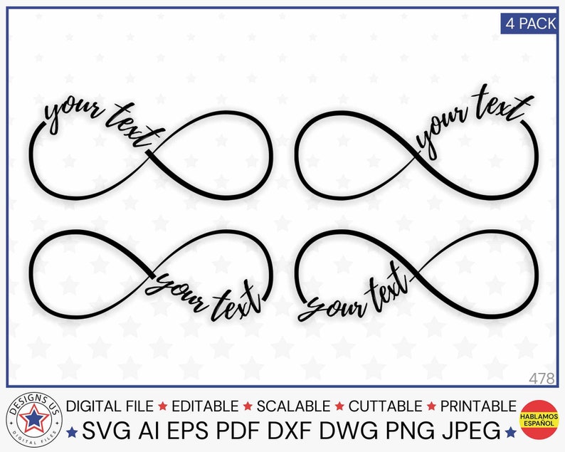 4 INFINITY Sign MONOGRAM SVG Infinity Svg Infinity Symbol Svg Family ...