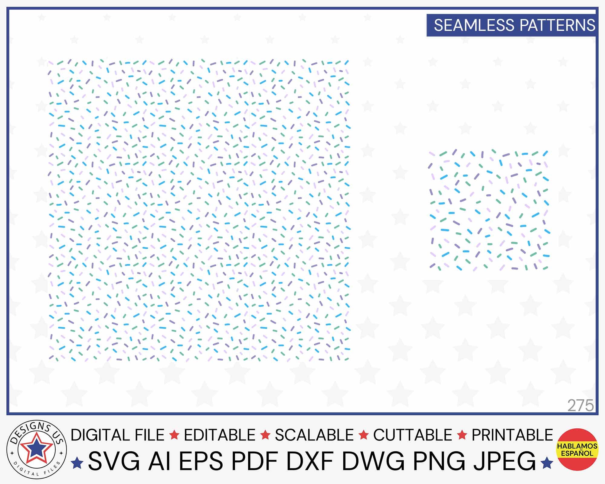 Blue SPRINKLE Seamless Pattern SVG, Confetti Bakery Donuts Cookie Cake ...