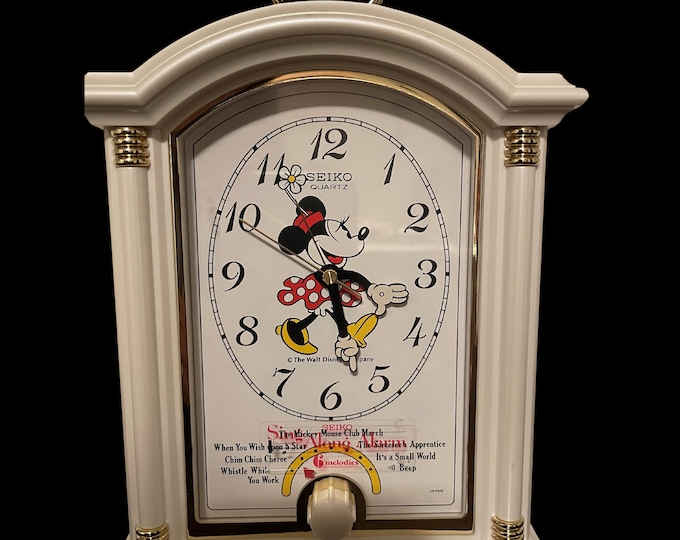 Vintage Seiko Disney Musical Minnie Mouse Alarm Mantle Clock - Etsy