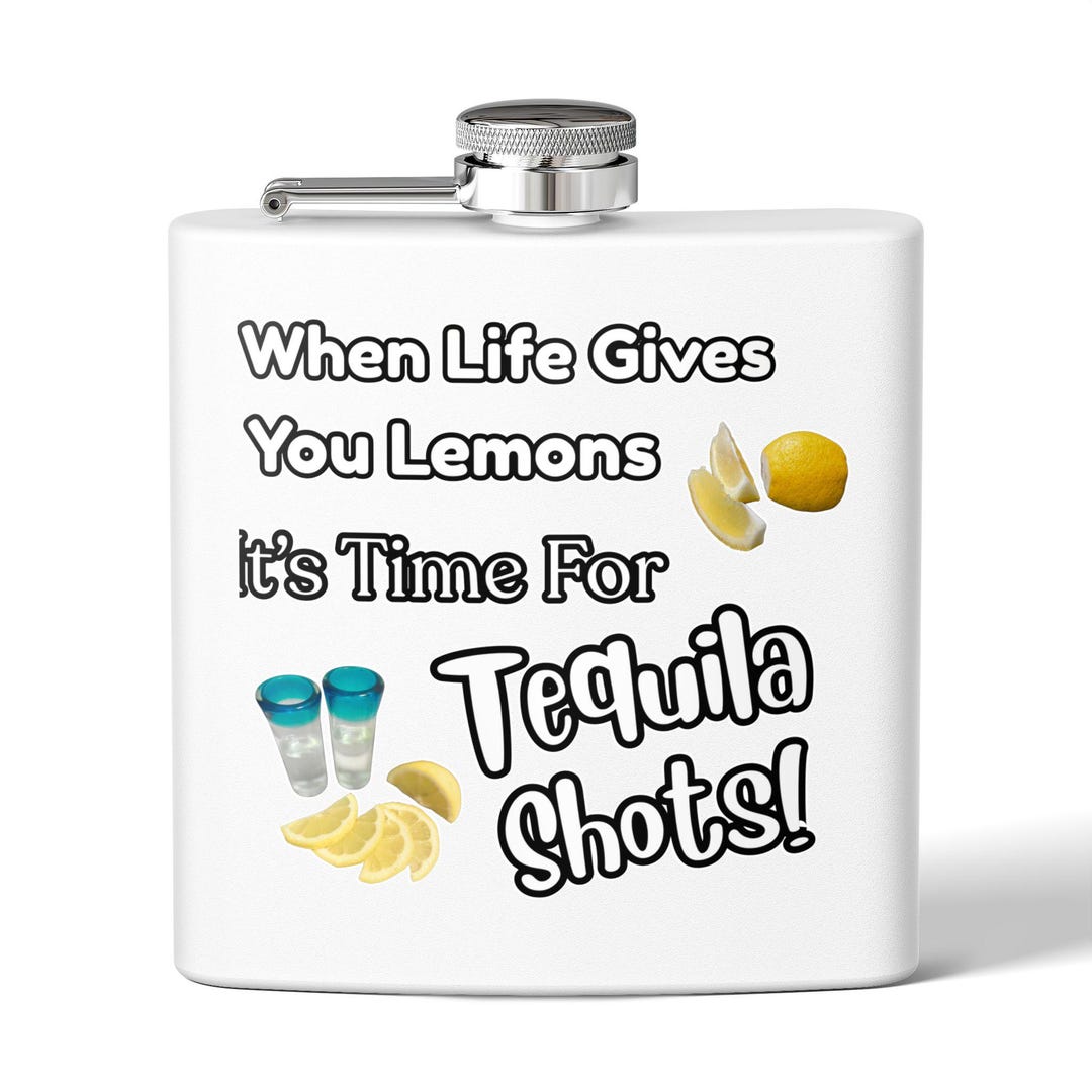 Flask, 6oz - Funny Lemon-themed Stainless Steel - Perfect for Parties ...