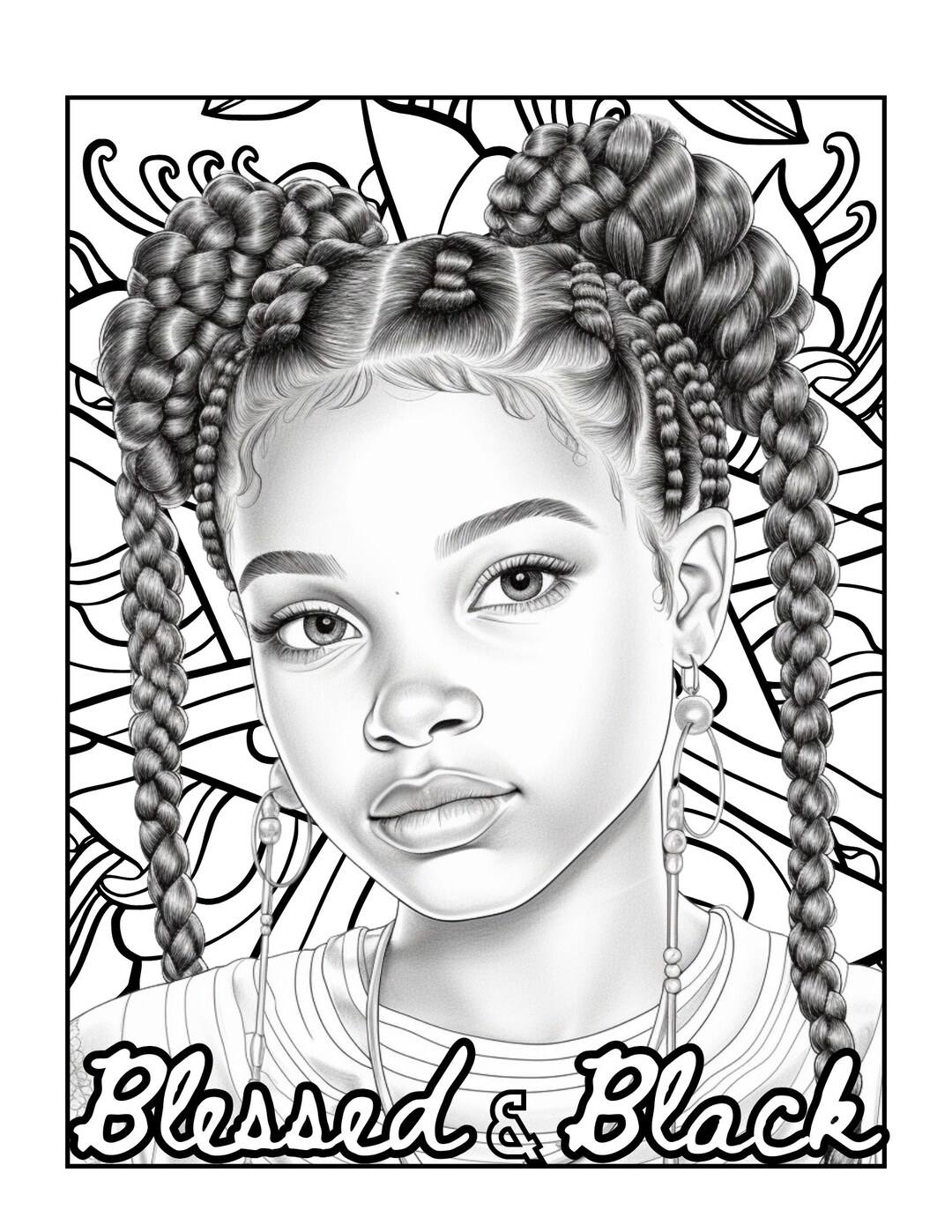Blessed & Black Coloring Page for Black Girls IMMEDIATE DOWNLOAD! - Etsy