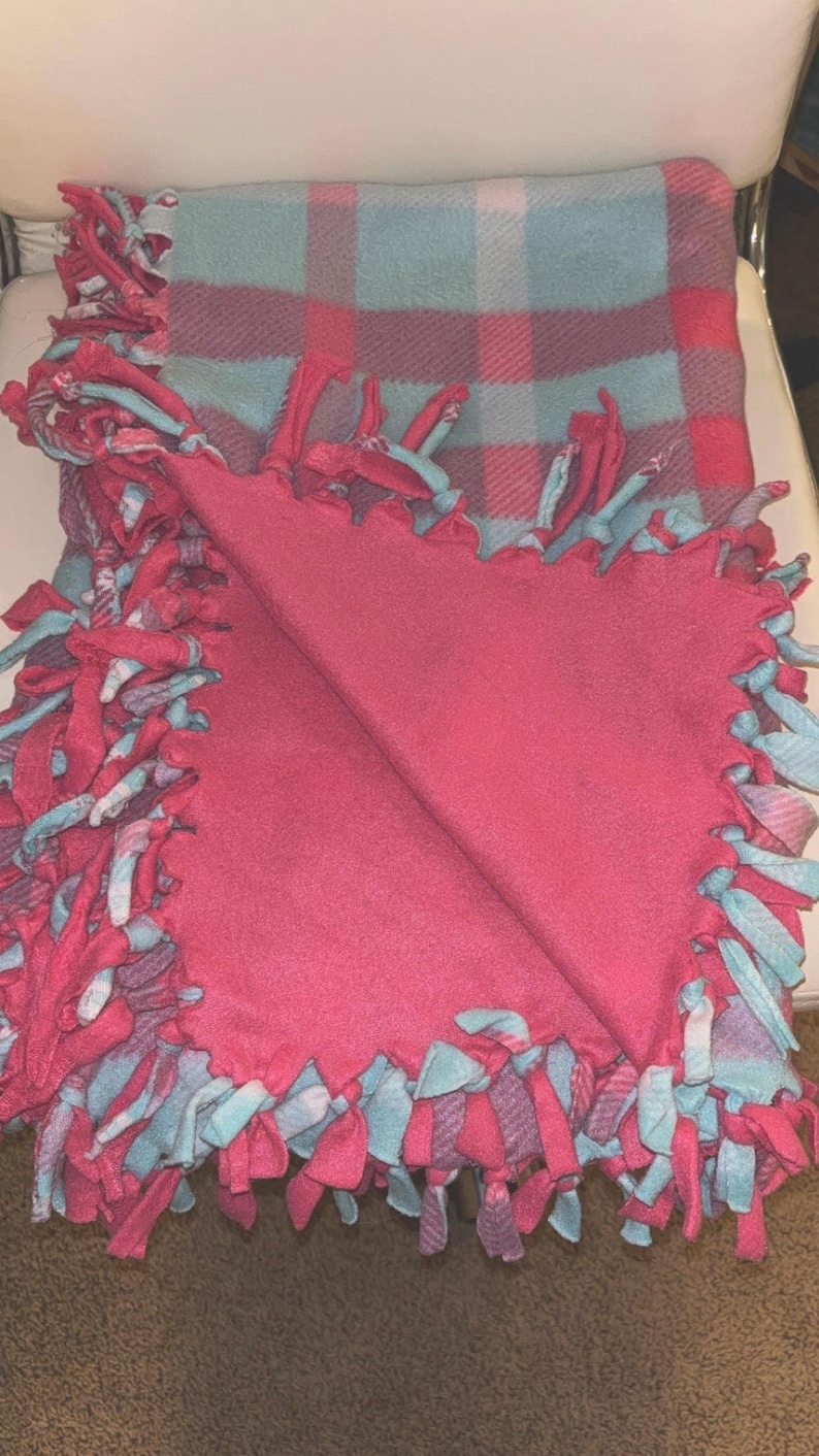 Double Layer Hand-tied Fleece Blanket - Etsy
