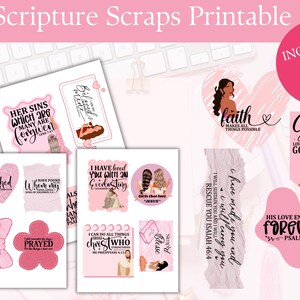 Scripture Scraps Printable, Girls Prayer Board Faith Bible Journal ...
