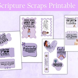 Scripture Scraps Printable Purple , Girls Prayer Board Faith Bible ...