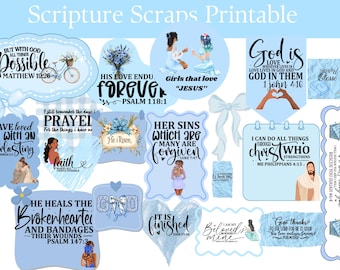 Scripture Scraps Printable, Girls Prayer Board Faith Bible Journal ...