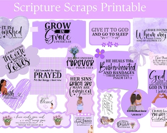 Scripture Scraps Printable, Girls Prayer Board Faith Bible Journal ...