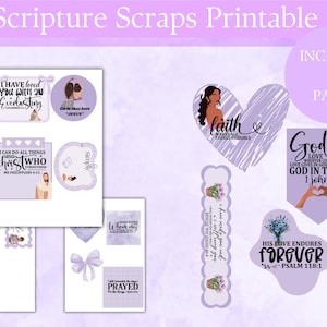 Scripture Scraps Printable Purple , Girls Prayer Board Faith Bible ...